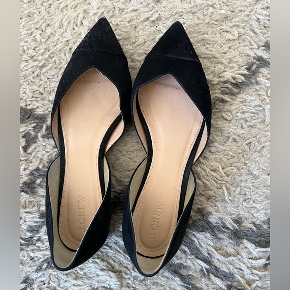 J. Crew | Shoes | Jcrew Black Suede Dorsay Flat | Poshmark